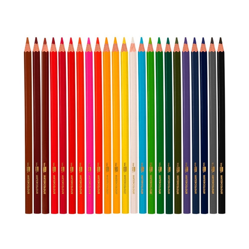 Lapices de colores acuarelables liderpapel caja de 24 colores surtidos